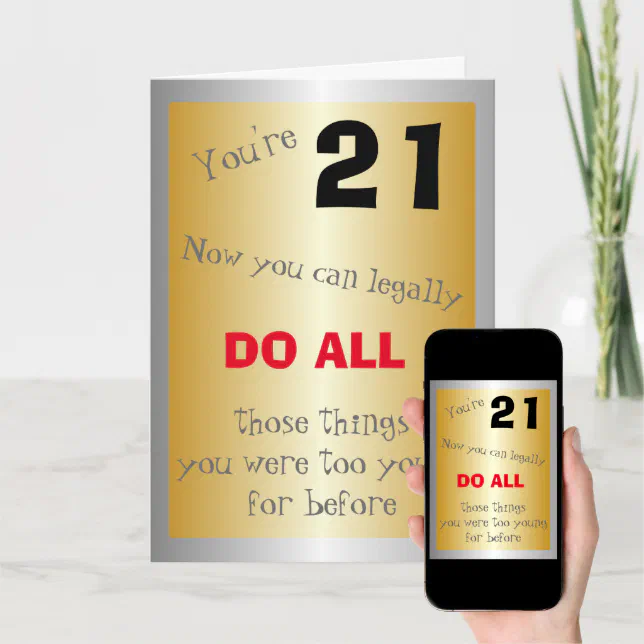 Humorous 21st Birthday Card | Zazzle