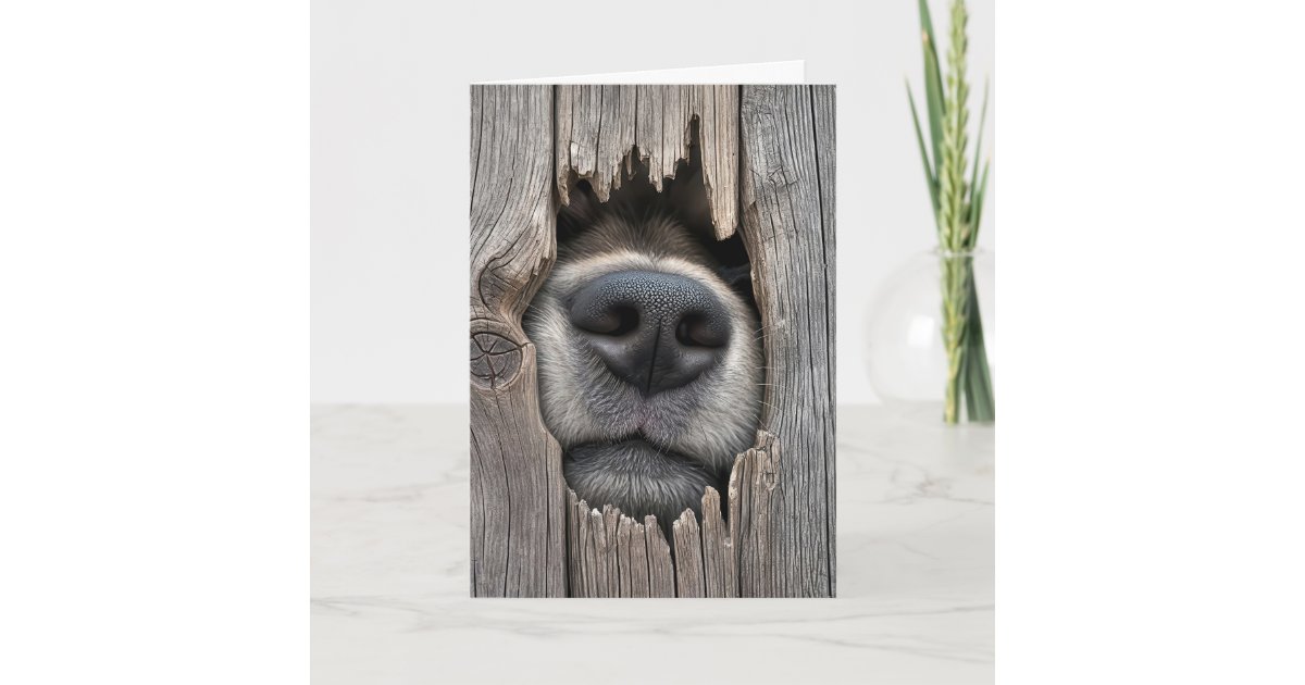 Humorous Birthday Dog Nose Card | Zazzle