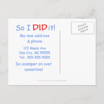 Humorous Cartoon Change of Address Card | Zazzle