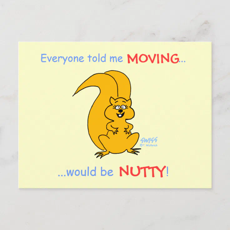 Humorous Cartoon Change of Address Card | Zazzle