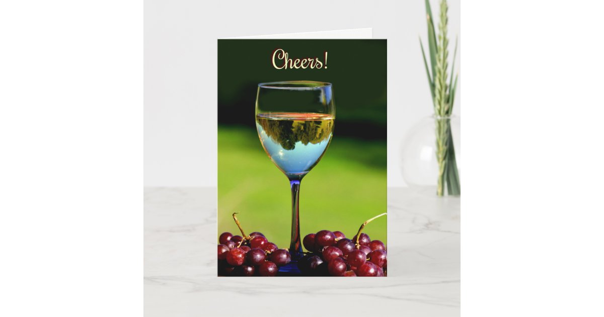 Humorous Cheers Wine Happy Birthday Card | Zazzle
