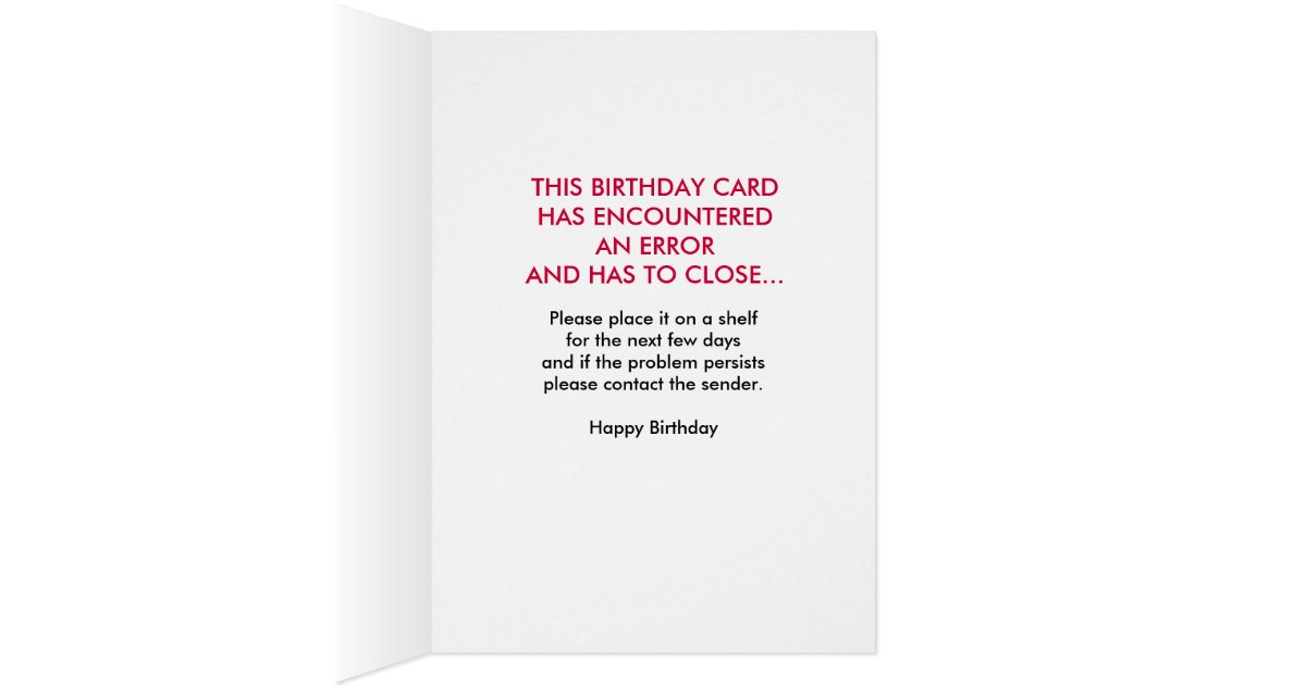 Humorous computer birthday card | Zazzle