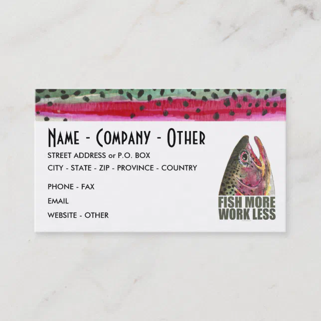 Humorous Fishing Business Card | Zazzle