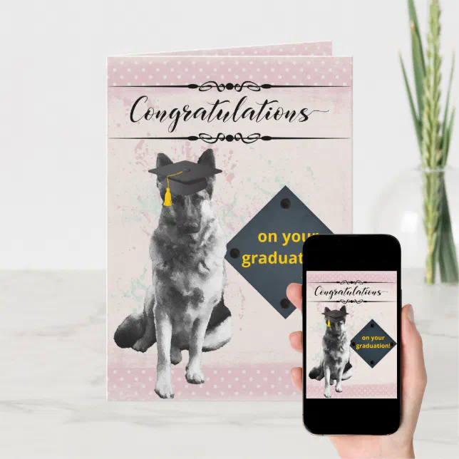 Humorous German Shepherd Graduation Card | Zazzle