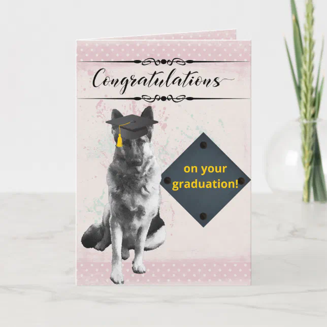Humorous German Shepherd Graduation Card | Zazzle