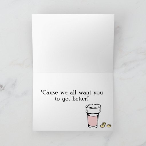Humorous Get Well Card | Zazzle
