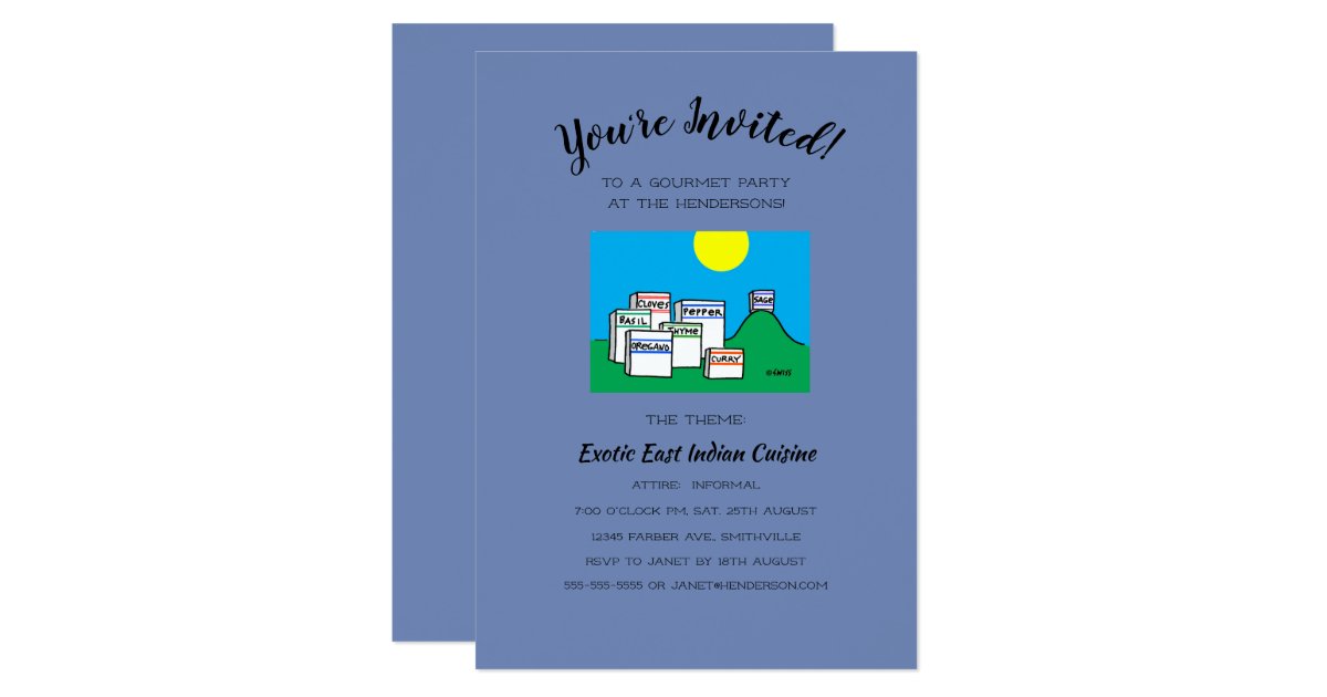 Humorous Lunch or Dinner Gourmet Party Cartoon Invitation | Zazzle.com