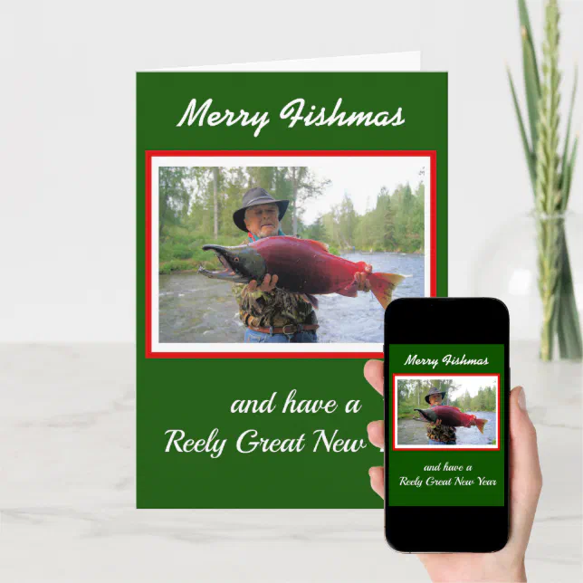 Humorous Merry Fishmas Your Fishing Photo Picture Card | Zazzle