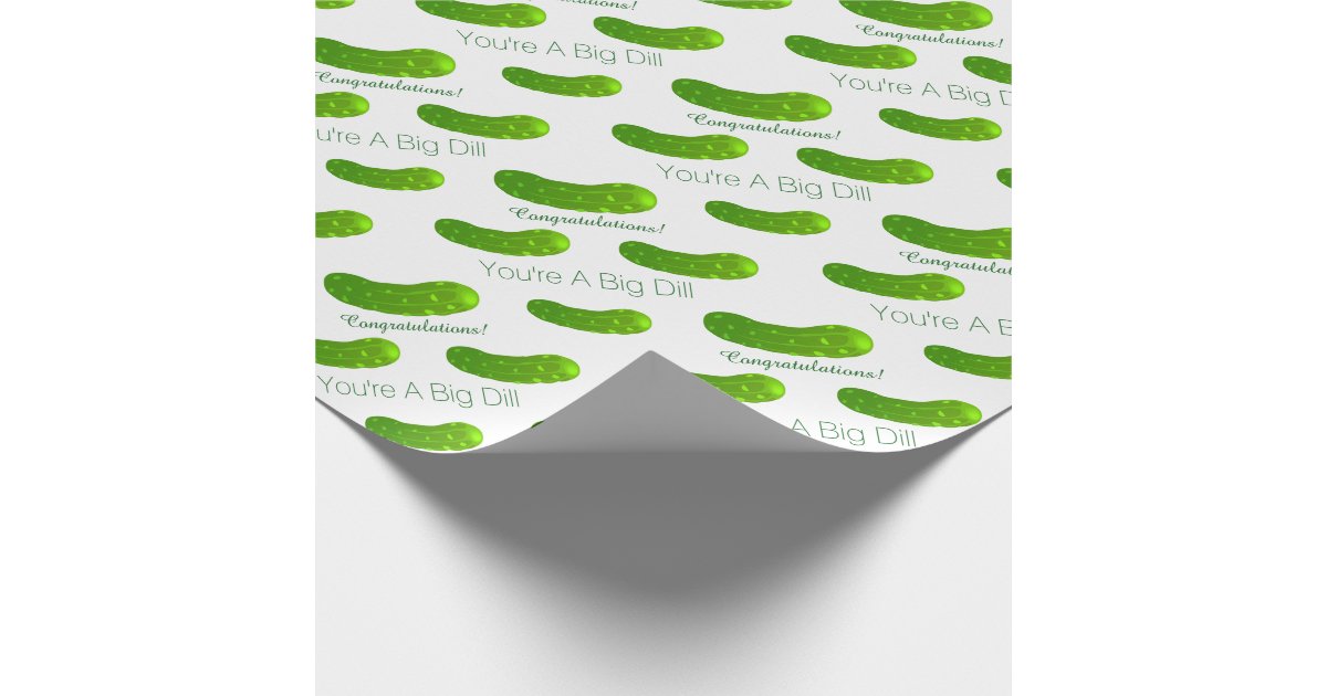 Humorous Pickle Congratulations Wrapping Paper | Zazzle