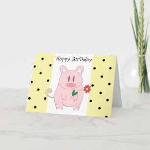 Funny Pig Birthday Cards | Zazzle