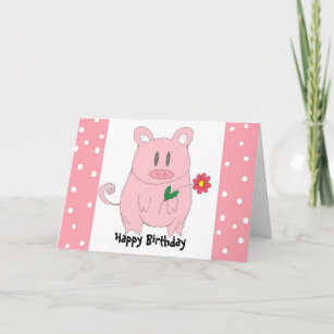 Funny Pig Birthday Cards | Zazzle