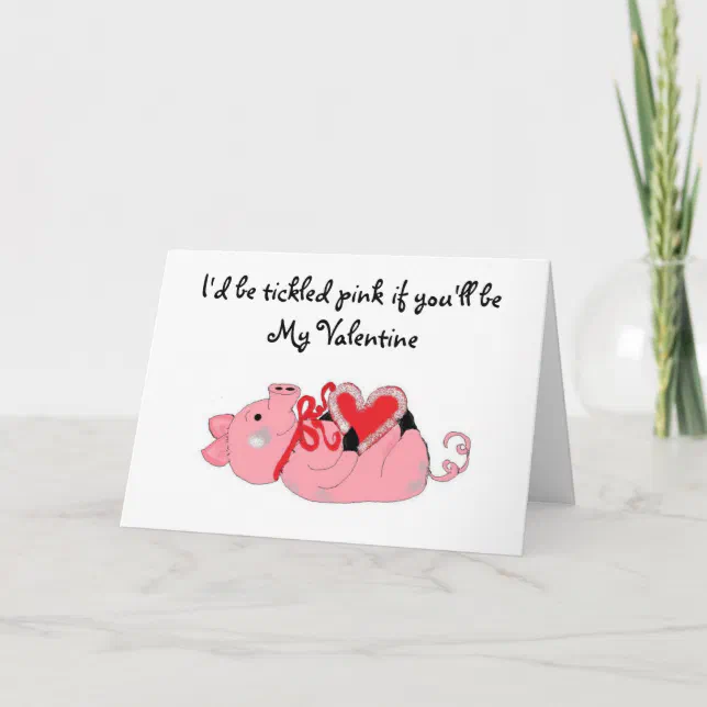Humorous Piggy Valentine Holiday Card | Zazzle