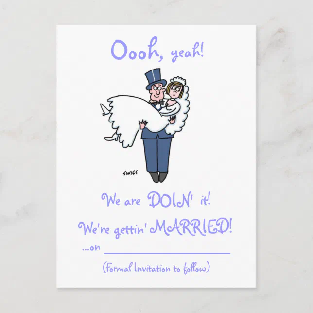 Humorous Save The Date Postcard | Zazzle