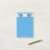 Humorous Steely Blue Eyes Staring Atop Lined Post-it Notes | Zazzle