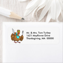 Humorous Thanksgiving Return Address Label Sticker | Zazzle