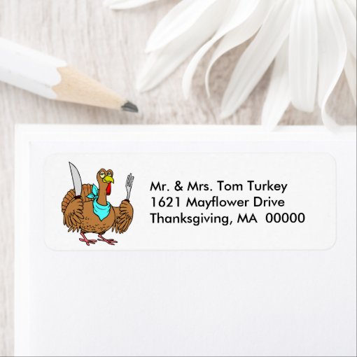 Humorous Thanksgiving Return Address Label Sticker | Zazzle