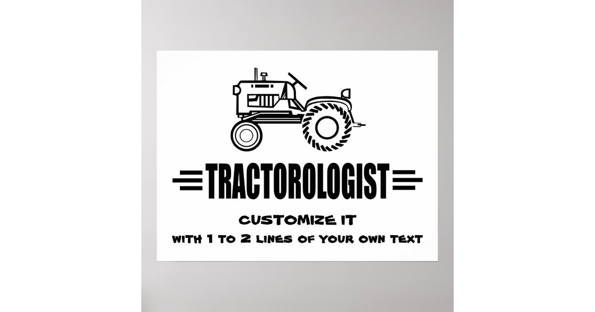 Humorous Tractor Racing Poster | Zazzle