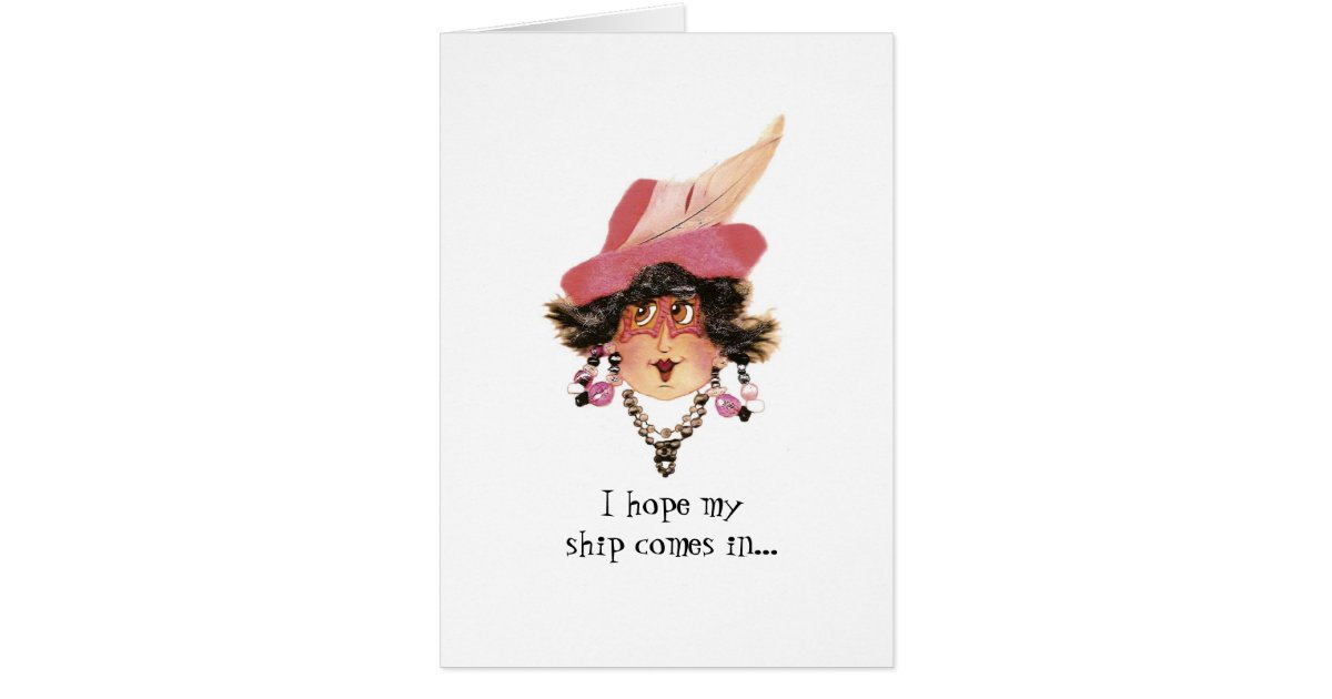 Humorous Whimsical Lady Card | Zazzle