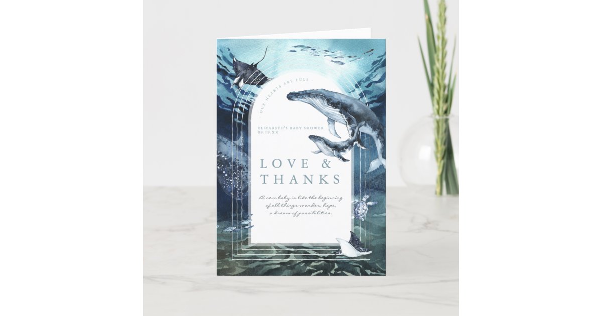 Humpback Whale Ocean | Baby Shower Thank You | Zazzle