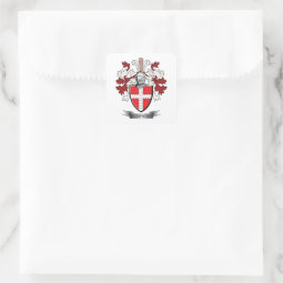 Humphrey Family Crest Coat of Arms Square Sticker | Zazzle