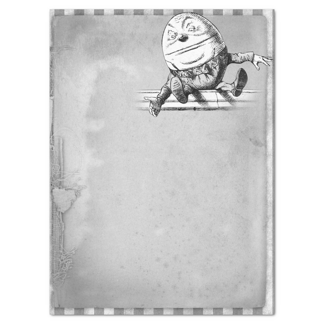 Humpty Dumpty Alice in Wonderland Decoupage Tissue Paper | Zazzle