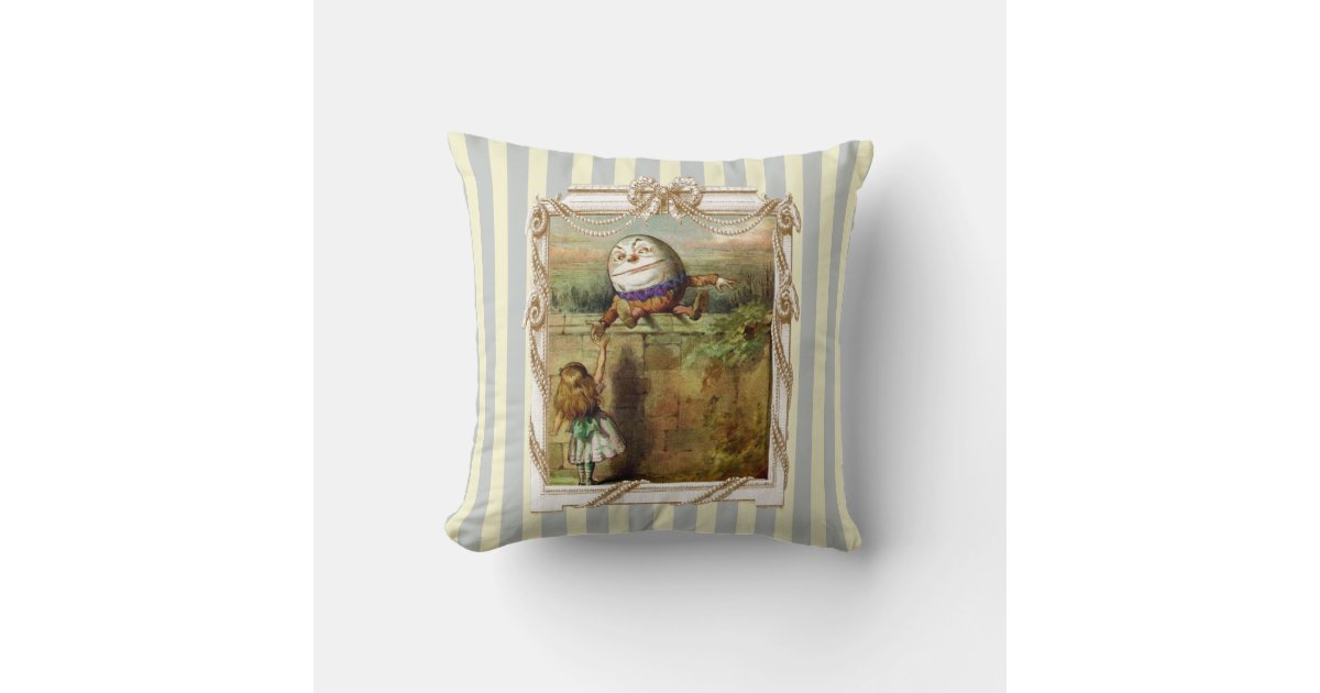 Humpty Dumpty and Alice Throw Pillow | Zazzle