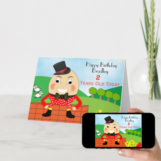 Humpty Dumpty Cute Kids Birthday Card | Zazzle