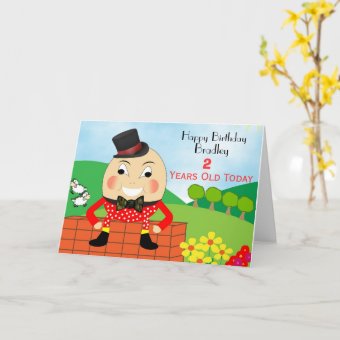 Humpty Dumpty Cute Kids Birthday Card | Zazzle