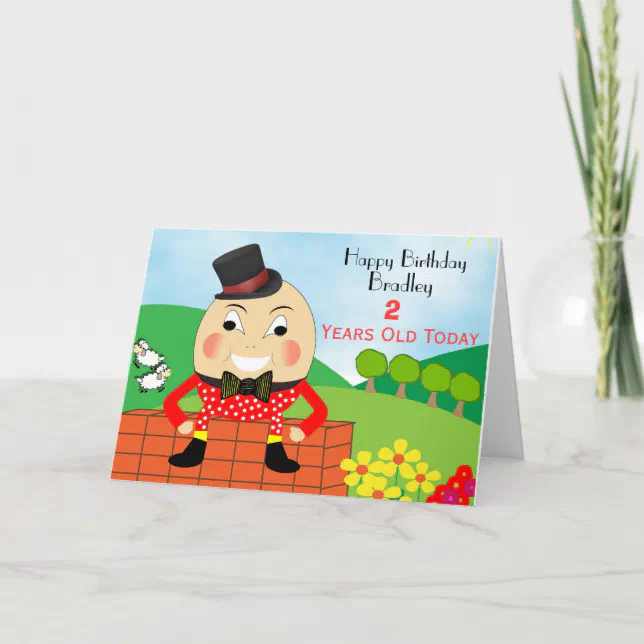 Humpty Dumpty Cute Kids Birthday Card | Zazzle