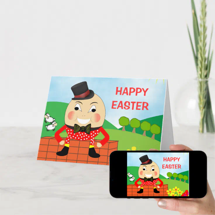 Humpty Dumpty Cute Kids Easter Card | Zazzle
