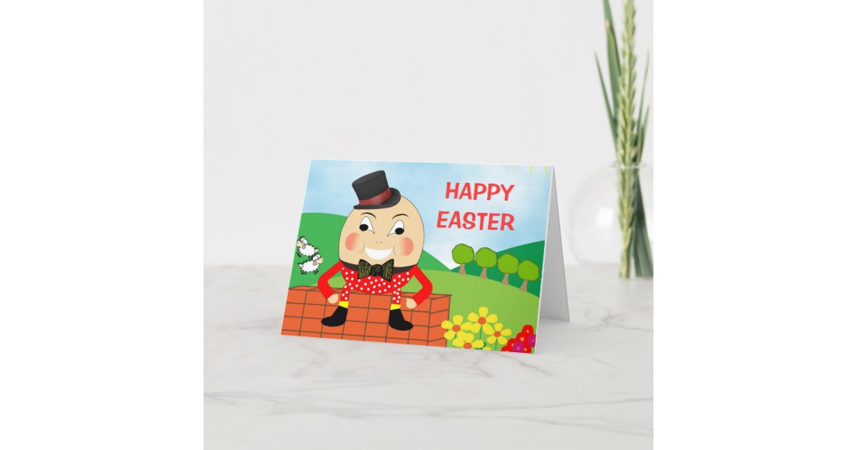Humpty Dumpty Cute Kids Easter Card | Zazzle