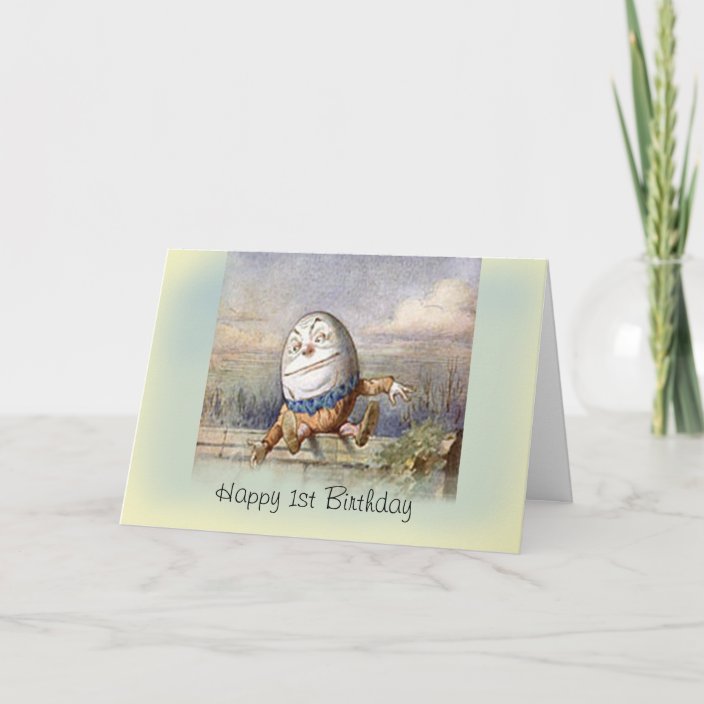 Humpty Dumpty first Birthday Card | Zazzle.com