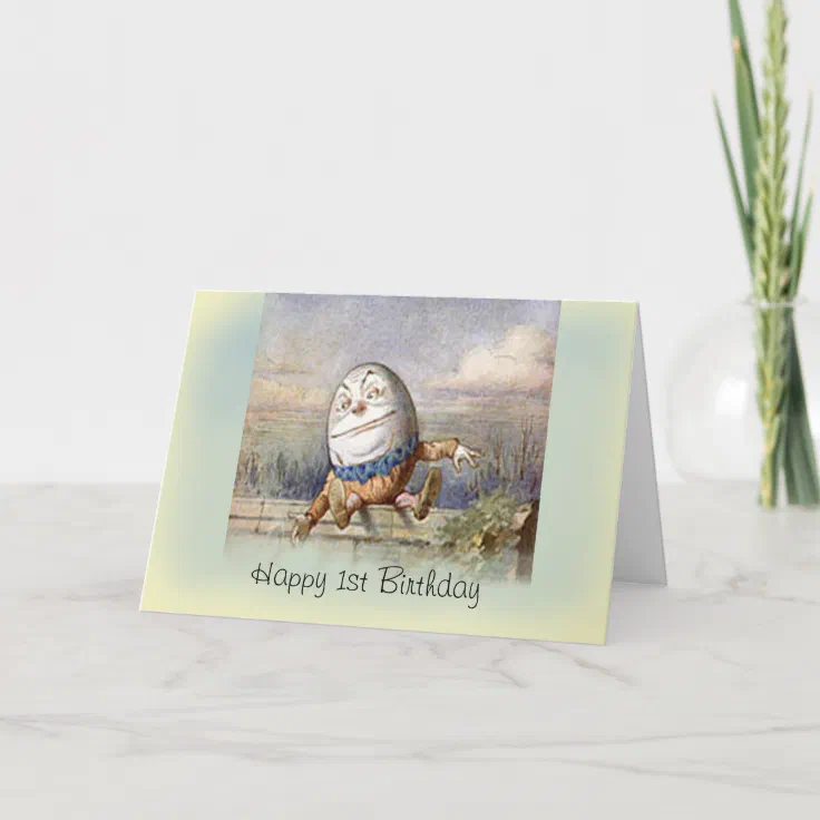 Humpty Dumpty first Birthday Card | Zazzle