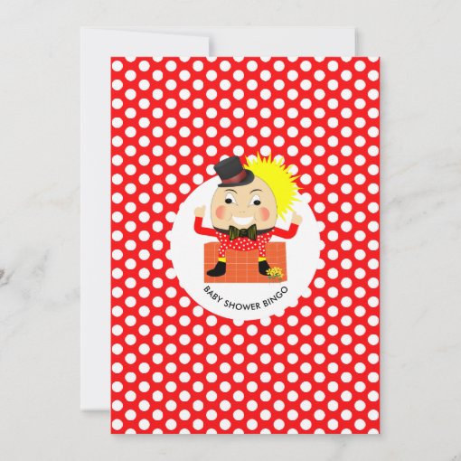 Humpty Dumpty Nursery Rhyme Cute Baby Shower Bingo Invitation | Zazzle