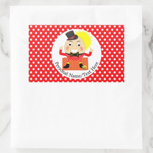 Humpty Dumpty Nursery Rhyme Cute Personalized Rectangular Sticker | Zazzle