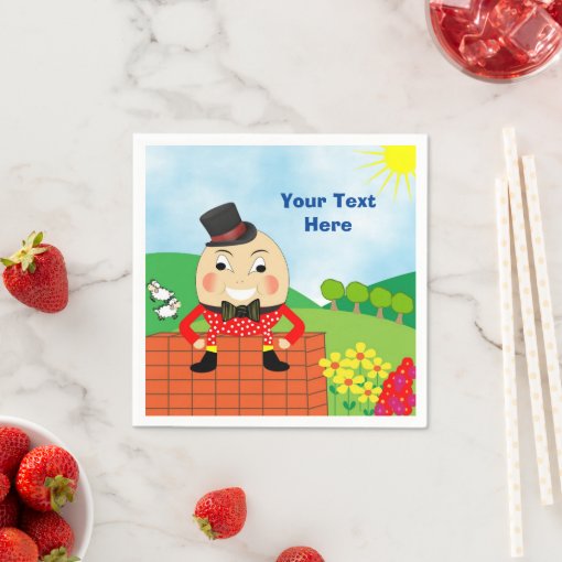 Humpty Dumpty Themed Kids Birthday Party Editable Paper Napkins | Zazzle