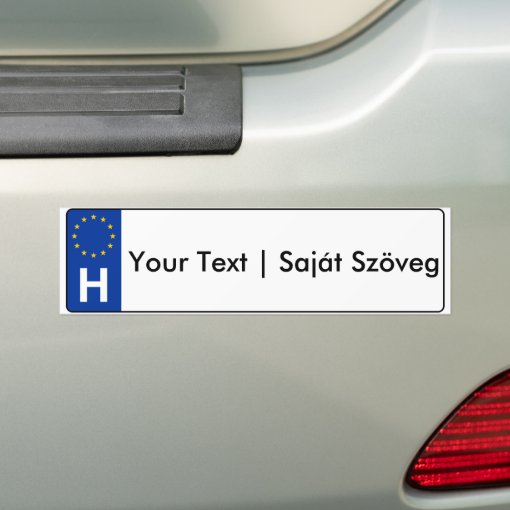 Hungarian-EU license plate | magyar rendszámtábla Bumper Sticker | Zazzle