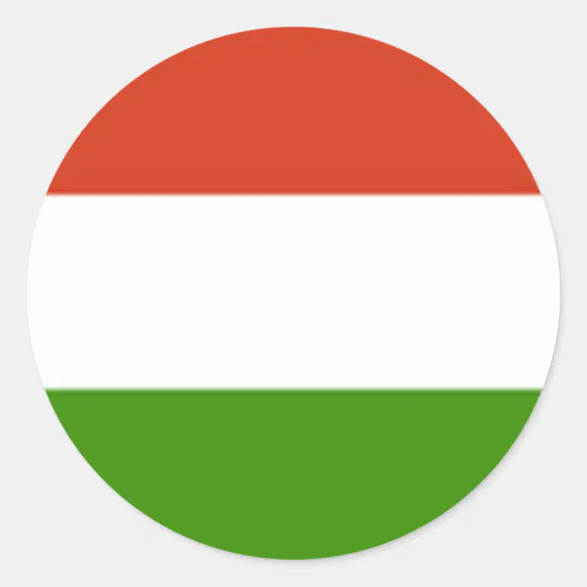 Hungarian Flag Classic Round Sticker | Zazzle