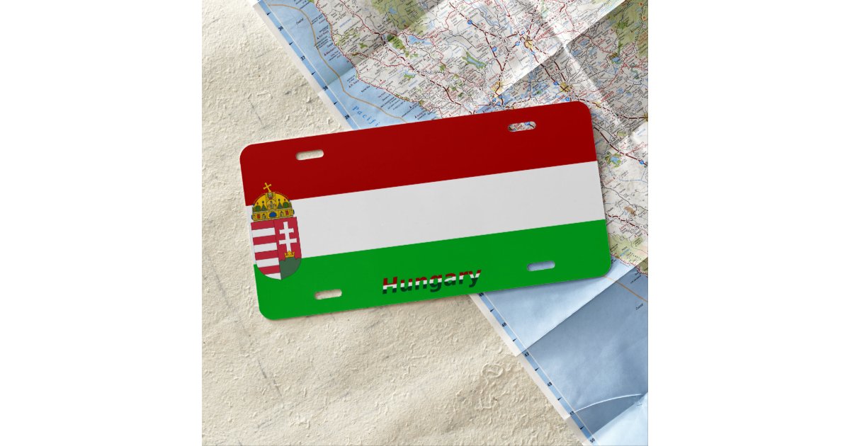 Hungarian flag license plate | Zazzle