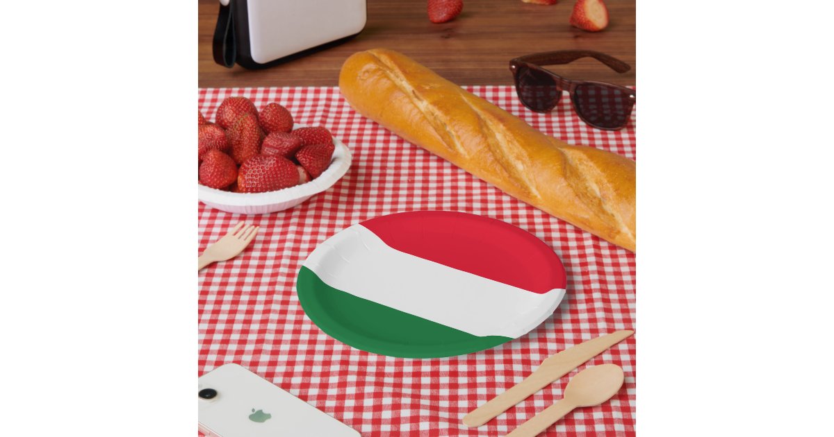 Hungarian flag of Hungary custom paper party plate | Zazzle