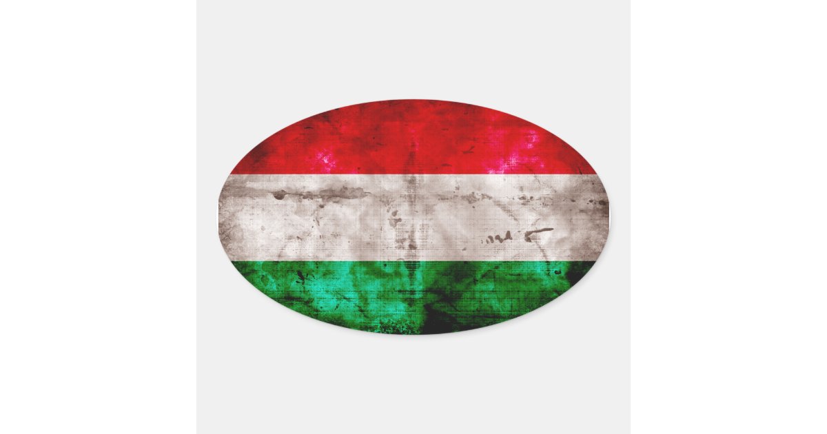 Hungarian Flag Oval Sticker | Zazzle