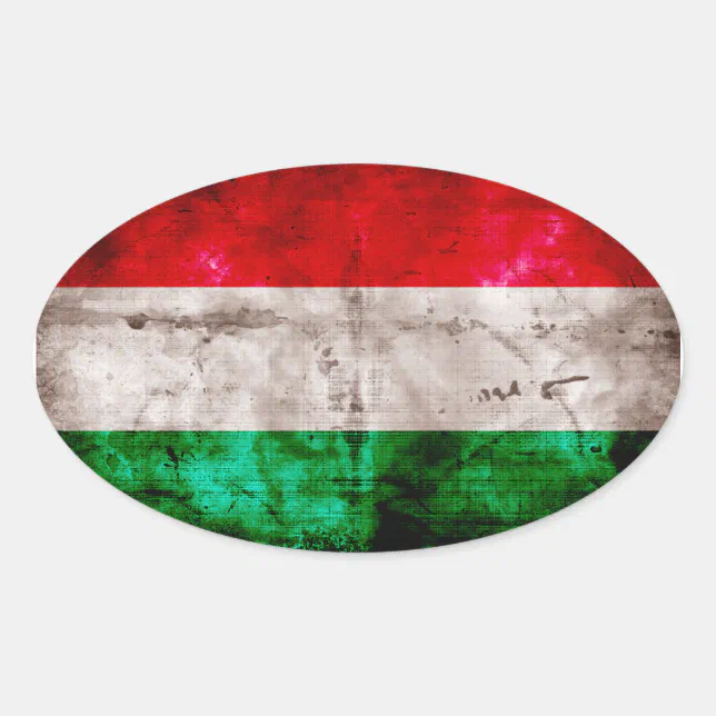 Hungarian Flag Oval Sticker | Zazzle