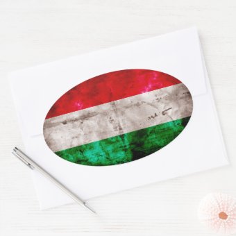 Hungarian Flag Oval Sticker | Zazzle