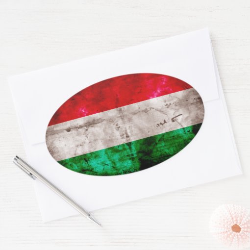 Hungarian Flag Oval Sticker | Zazzle