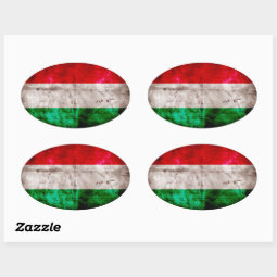 Hungarian Flag Oval Sticker | Zazzle