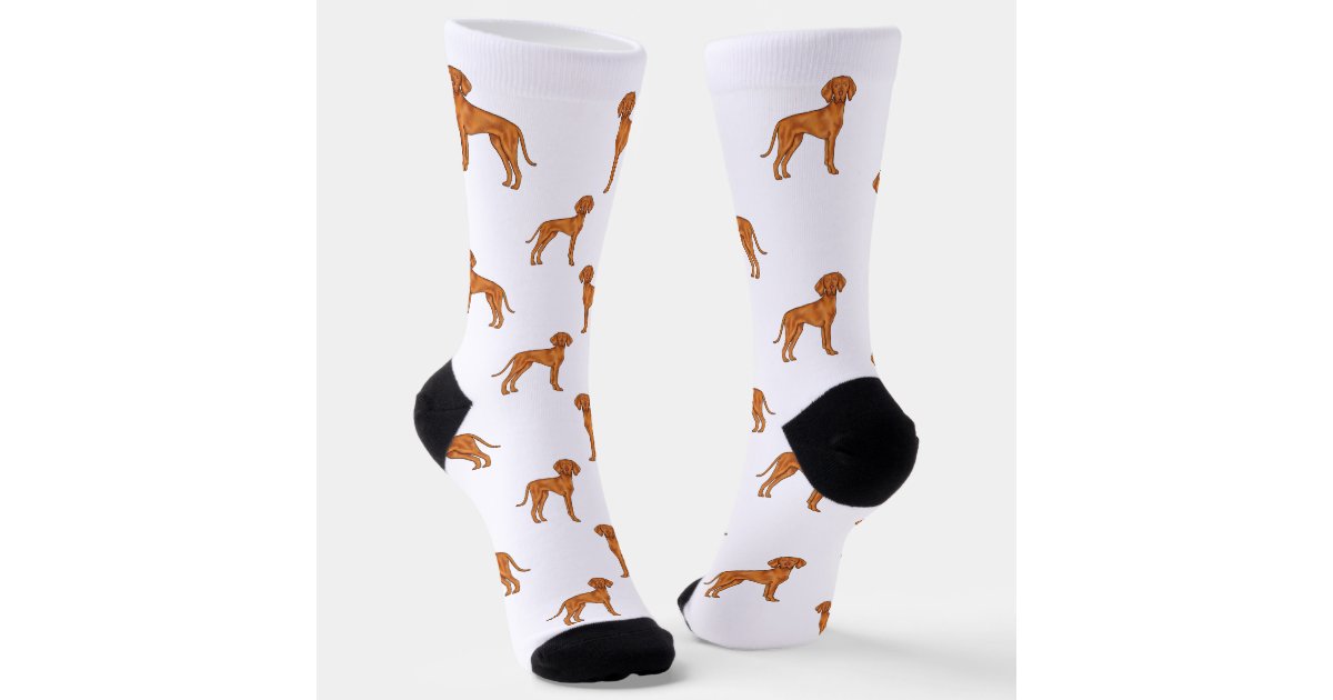 Hungarian Vizsla Cute Cartoon Pointer Dog Pattern Socks | Zazzle