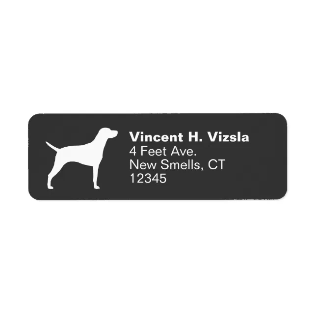 Hungarian Vizsla Dog Silhouette Return Address Label | Zazzle