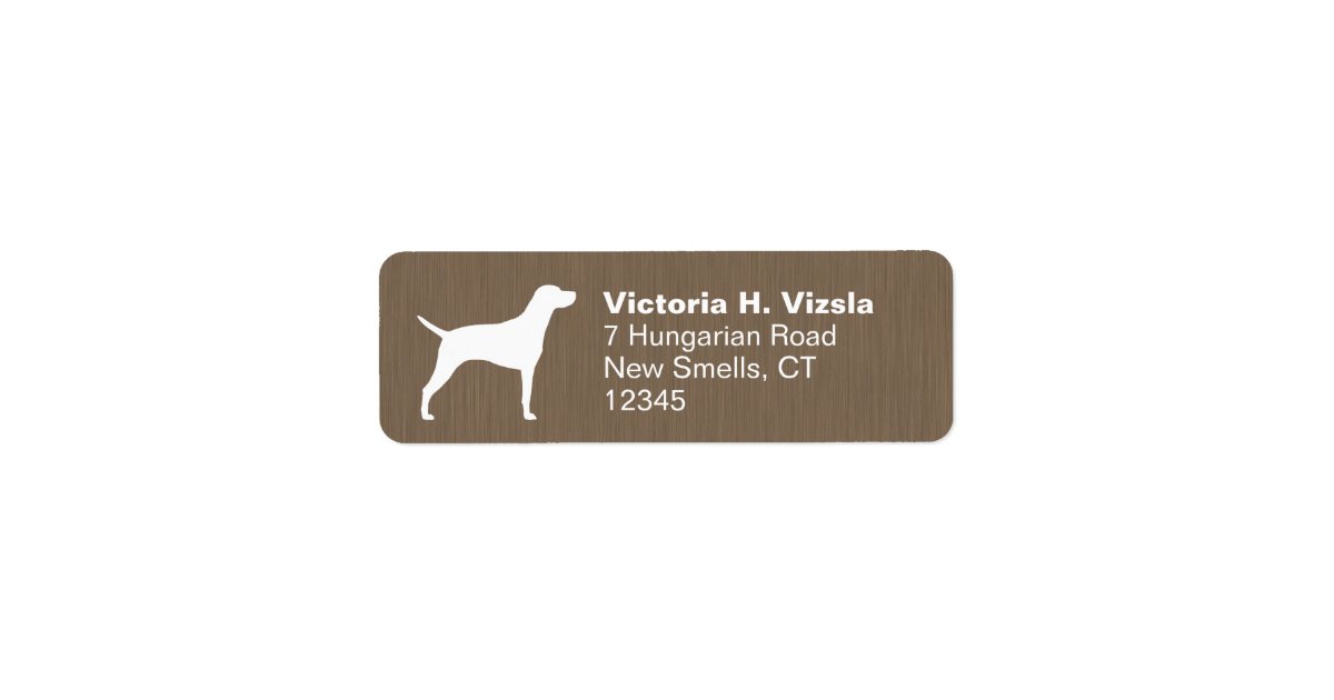 Hungarian Vizsla Silhouette Return Address Label | Zazzle