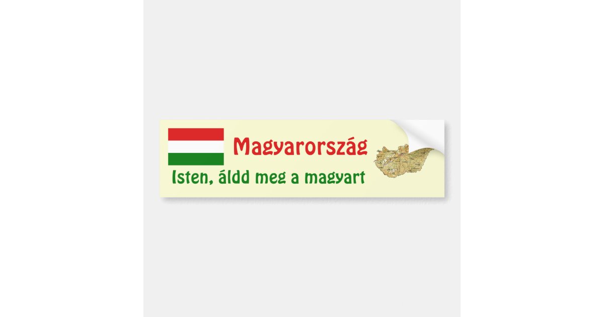 Hungary Flag + Map Bumper Sticker | Zazzle