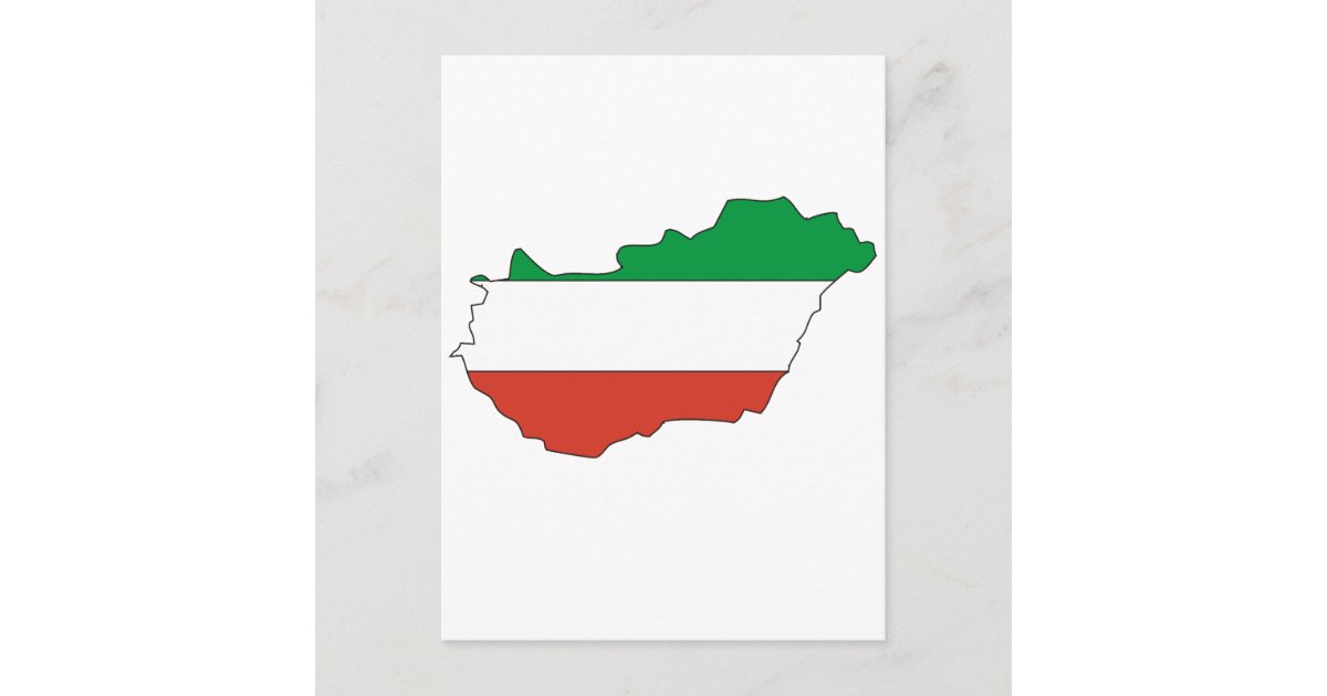 Hungary flag map postcard | Zazzle